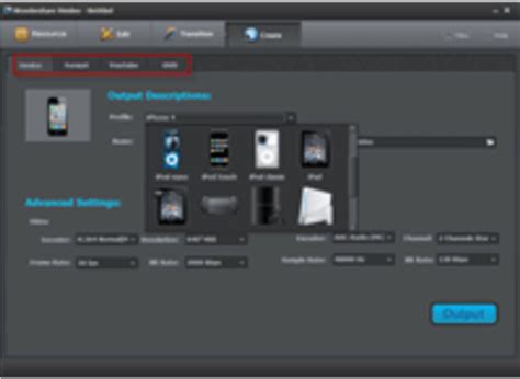 Download Video Editing Output Settings Interface