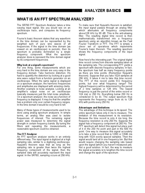 Pdf What Is An Fft Spectrum Analyzer Dokumentips