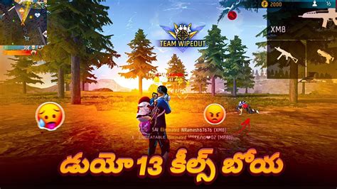Duo 13 Kills Booyah Garena Freefire Telugu Youtube