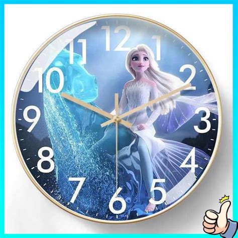 Jam Dinding Jam Dinding Ruang Tamu Princess Elsa Clock Frozen Wall