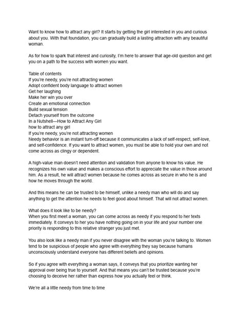 How To Attract A Girl Part 1 Pdf