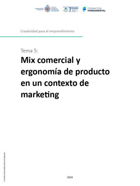 Tema 5 Mix Comercial Y Ergonomía De Producto En Un Contexto De