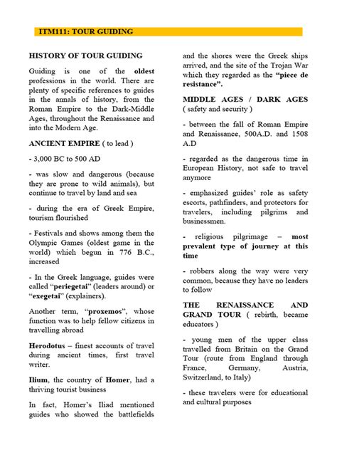 tour guiding notes 3 pdf tourism greeks