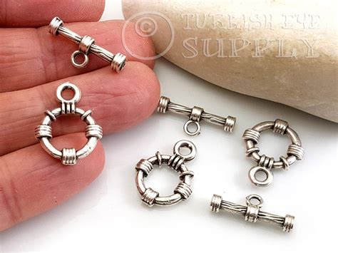 Silver Toggle Clasp Silver Clasp Findings T Bar Toggle Clasp 8 Sets