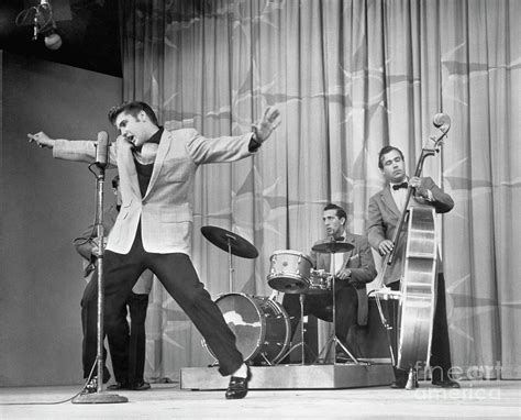 Elvis Presley Performing On Stage 1 By Bettmann