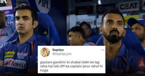 Gautam Gambhirs Expressions Sitting With Kl Rahul During Lsgvspbks