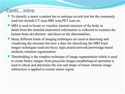 Brain Tumor Detection By Thresholding Approach Ppt Free Download