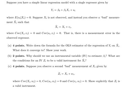 Solved Suppose You Have A Simple Linear Regression Model Chegg Com