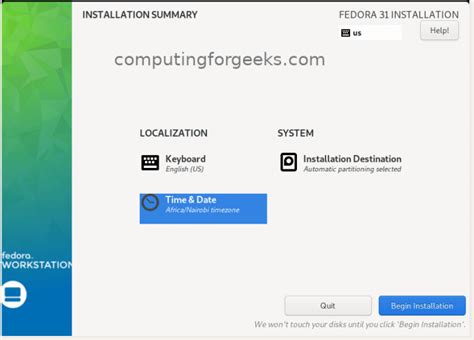 how to install fedora 34 step by step with screenshots