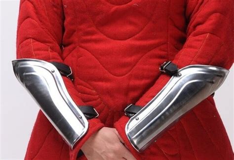Medieval Knight Armor Arm Guard ~ Crusader Silver Steel Bracers Larp