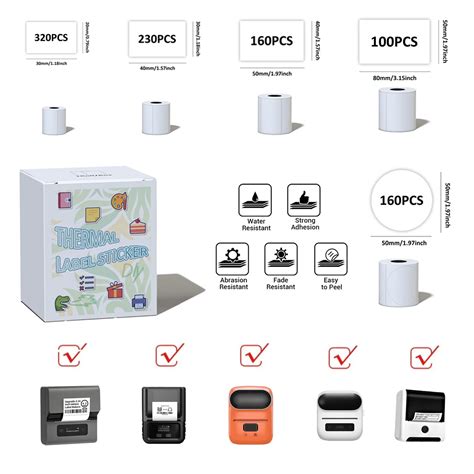 Label Sticker For M110 M220 M221 M120 Mini Portable Printer 20 50mm