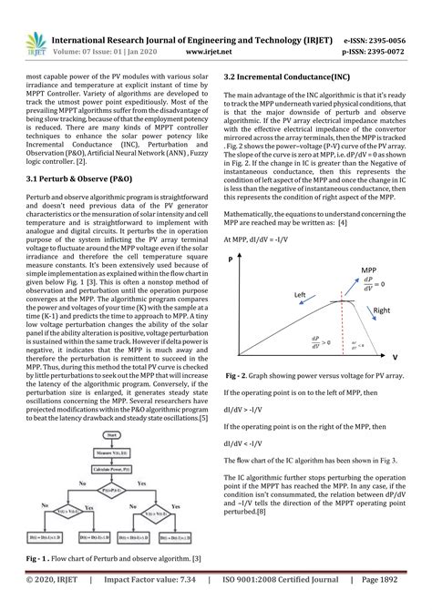 Irjet Various Mppt Techniques For Solar Pv System Pdf