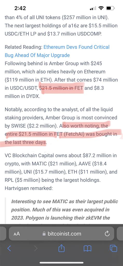 215 Million Worth Fet Token Bought By Institution Rfetchaicommunity
