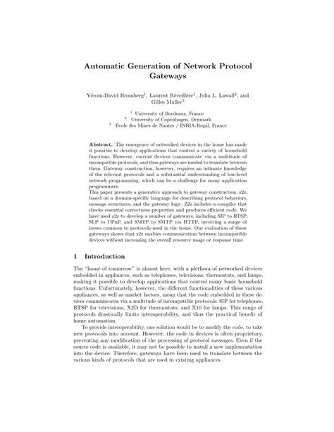 Pdf Automatic Generation Of Network Protocol Gateways