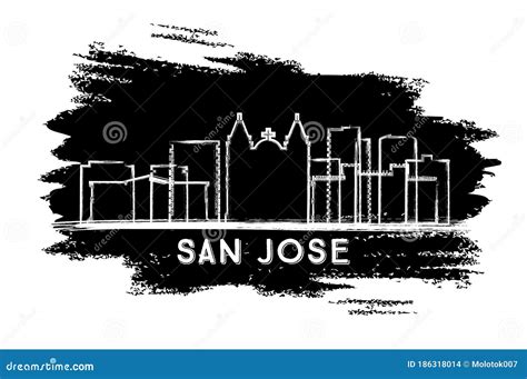 San Jose Hand Drawn Cityscape Costa Rica Sketch Vector Illustration