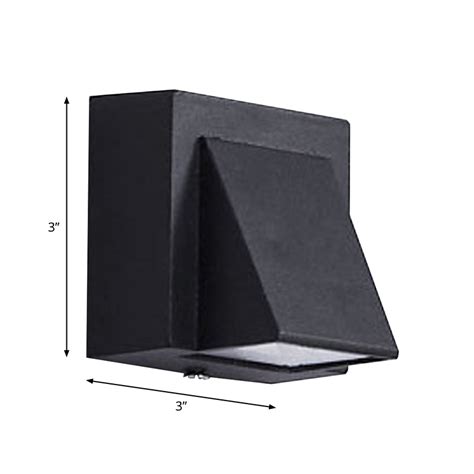 Modern 1 2 Light Led Outdoor Wall Mount Black Triangle Cylinder