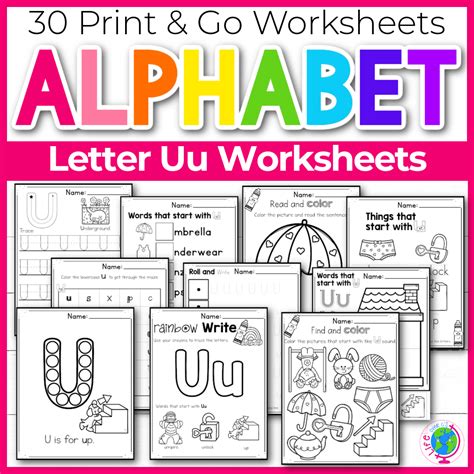 Alphabet Worksheets Letter U Life Over Cs Club