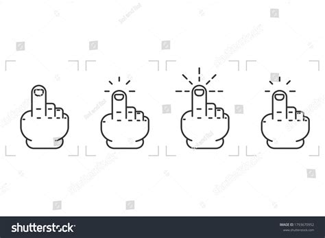 Clicking Animation Pointer Cursor Vector Illustration Stock Vector Royalty Free