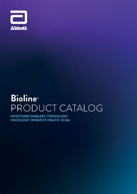 Bioline Drug Testing Bioline ™ Product Catalog Infectious Diseases