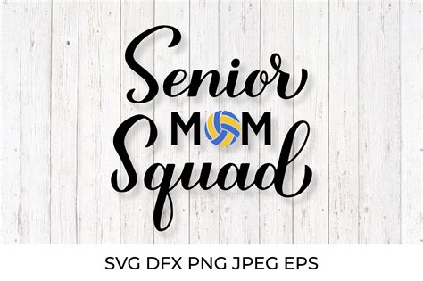 Senior Mom Squad Volleyball Mom Sports Mom Volleyball Svg By
