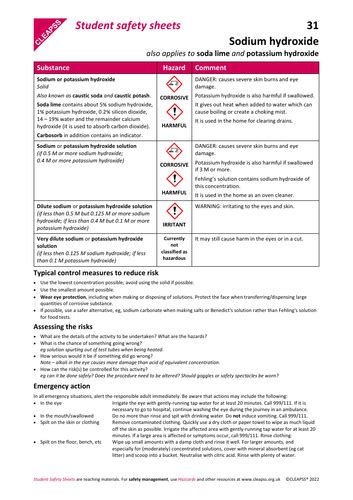 Gcse Chemistry Required Practicals Risk Assessment Teaching Resources