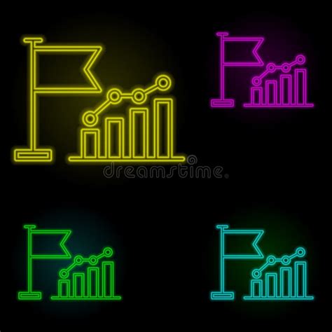 Van Het Het Pictogramneon Van De Vlaggrafiek De Kleuren Het