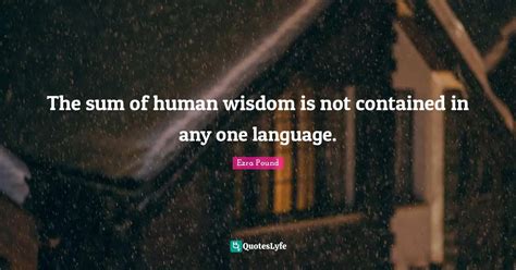 the sum of human wisdom is not contained in any one language quote