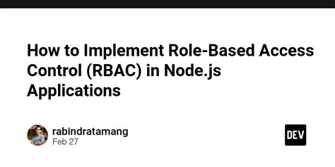 How To Implement Role Based Access Control Rbac In Nodejs