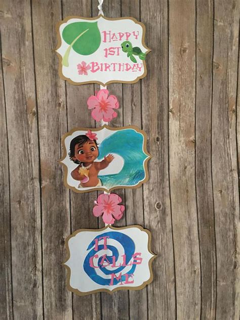 Moana Birthday Welcome Sign Door Sign Birthday Sign Moana Happy 1st Birthdays Tropical