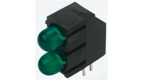 Kingbright L 1503eb 2gd Green Right Angle Pcb Led Indicator 2 Leds Through Hole 2 5 V Rs
