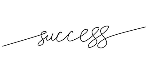 One Continuous Line Drawing Typography Line Art Of Success Word