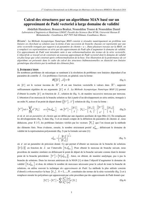 PDF Calcul des structures par un algorithme MAN basé sur un