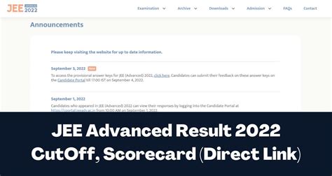 JEE Advanced Result Direct Link Cut Off Scorecard Jeeadv Ac In Jobs Wale Bhaiya