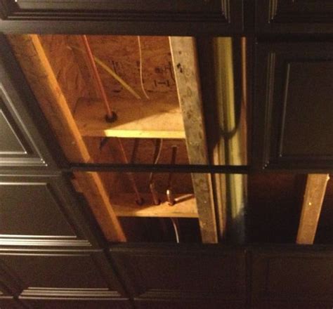 Surface Mount Ceiling Grid And Tiles Basics And DIY Basement Ceiling Painted Diy Basement