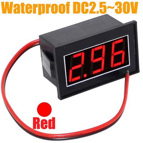 Aliexpress Buy 10pcs Lot Brand New 2 Wire Waterproof Mini Digital Voltmeter Volt Panel