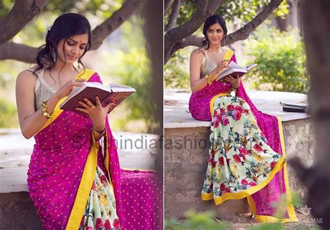 Elegant Half And Half Designer Sarees By Bhargavi Kunam South India