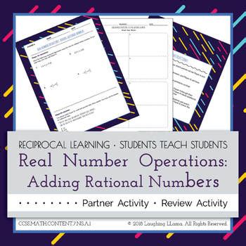 Adding Rational Numbers Partner Activity By Jolly Llama TPT