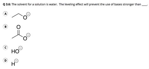 Solved The Solvent For A Solution Is Water The Leveling