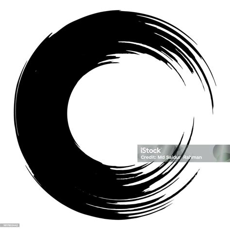 白い背景に黒と白の丸いブラシストロークフレームベクトル図ベクトル グランジ サークル白い背景にインクの正方形のストロークベクトル グランジ