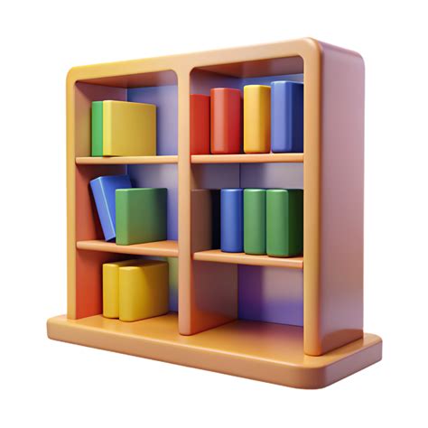 Bookshelf 3d Asset 46594875 Png