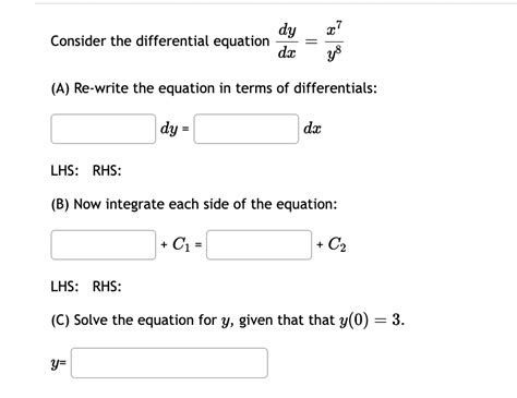 Solved Consider The Differential Equation Dydxx7y8a