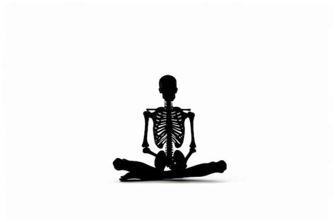 Skeleton Demonstrating Yoga Sitting Pose Premium Ai Generated Image