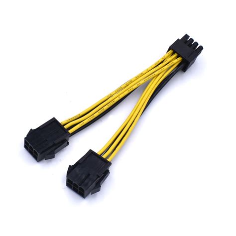 18awg Dual 6 Pin Female To 8 Pin Male Pci Express Vicedeal