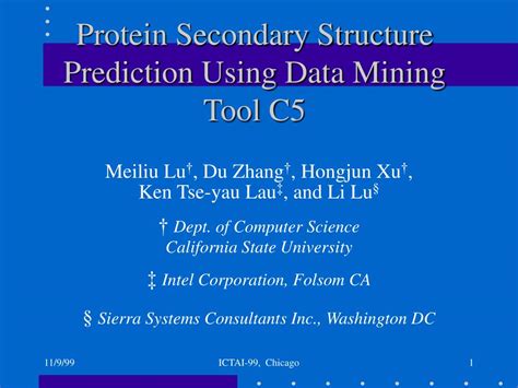 Ppt Protein Secondary Structure Prediction Using Data Mining Tool C5 Powerpoint Presentation