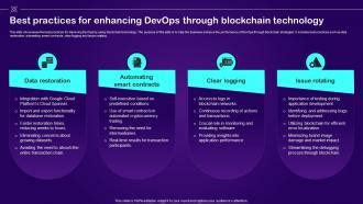Best Practices For Enhancing Devops Through Blockchain Technology PPT Slide