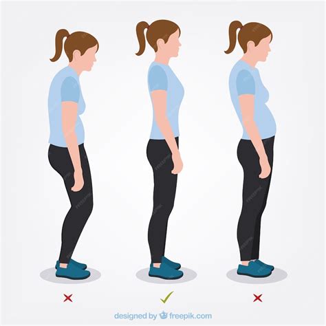 Premium Vector Set Of Woman With Correct And Incorrect Posture