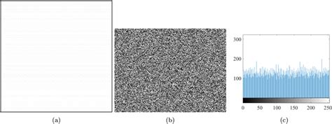 the analysis result a the plain text image b the cipher image and c