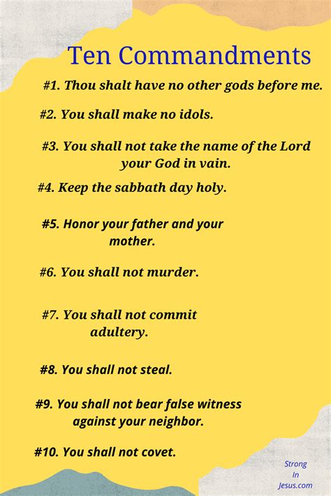 10 Commandments Kjv Printable Printable And Enjoyable Learning