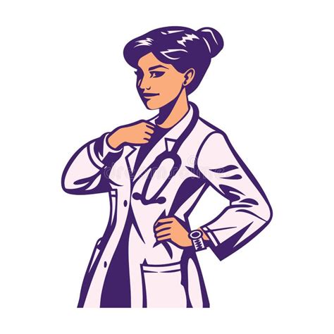 Female Doctor Character Is Posing With Wearing A Suit Vector