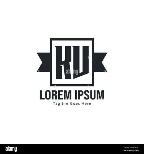 Initial Kv Logo Template With Modern Frame Minimalist Kv Letter Logo